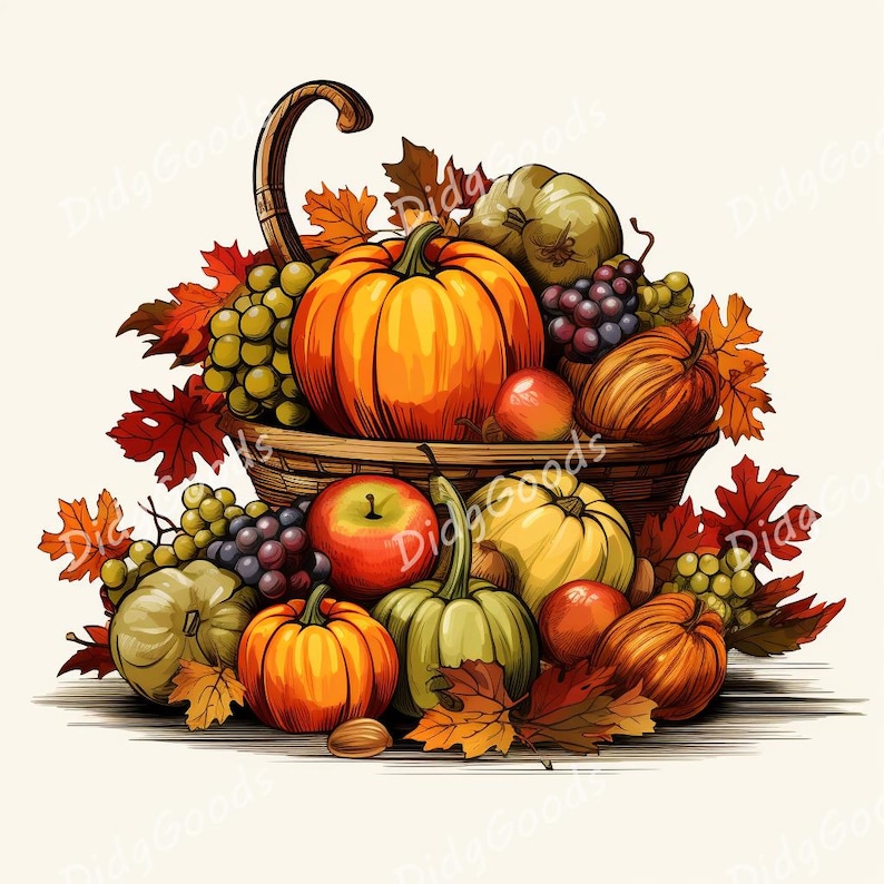 Thanksgiving Clipart Bundle 27 High Quality Jpgs, 300 DPI, Digital ...