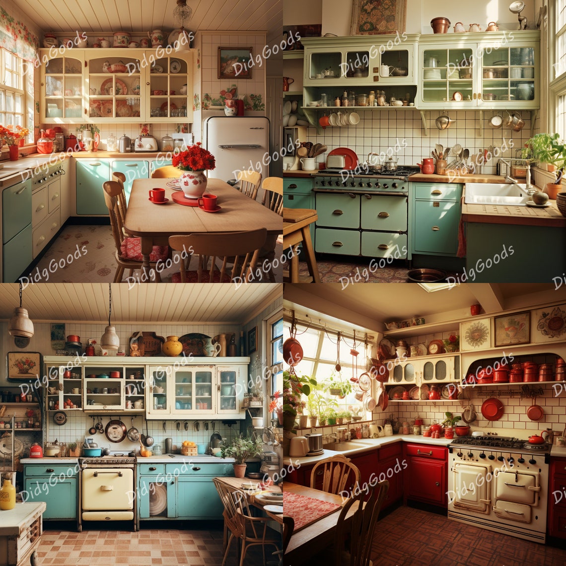 Vintage Kitchen Clipart Bundle 36 High Quality Pngs 3200x3200 Pix, 300 ...