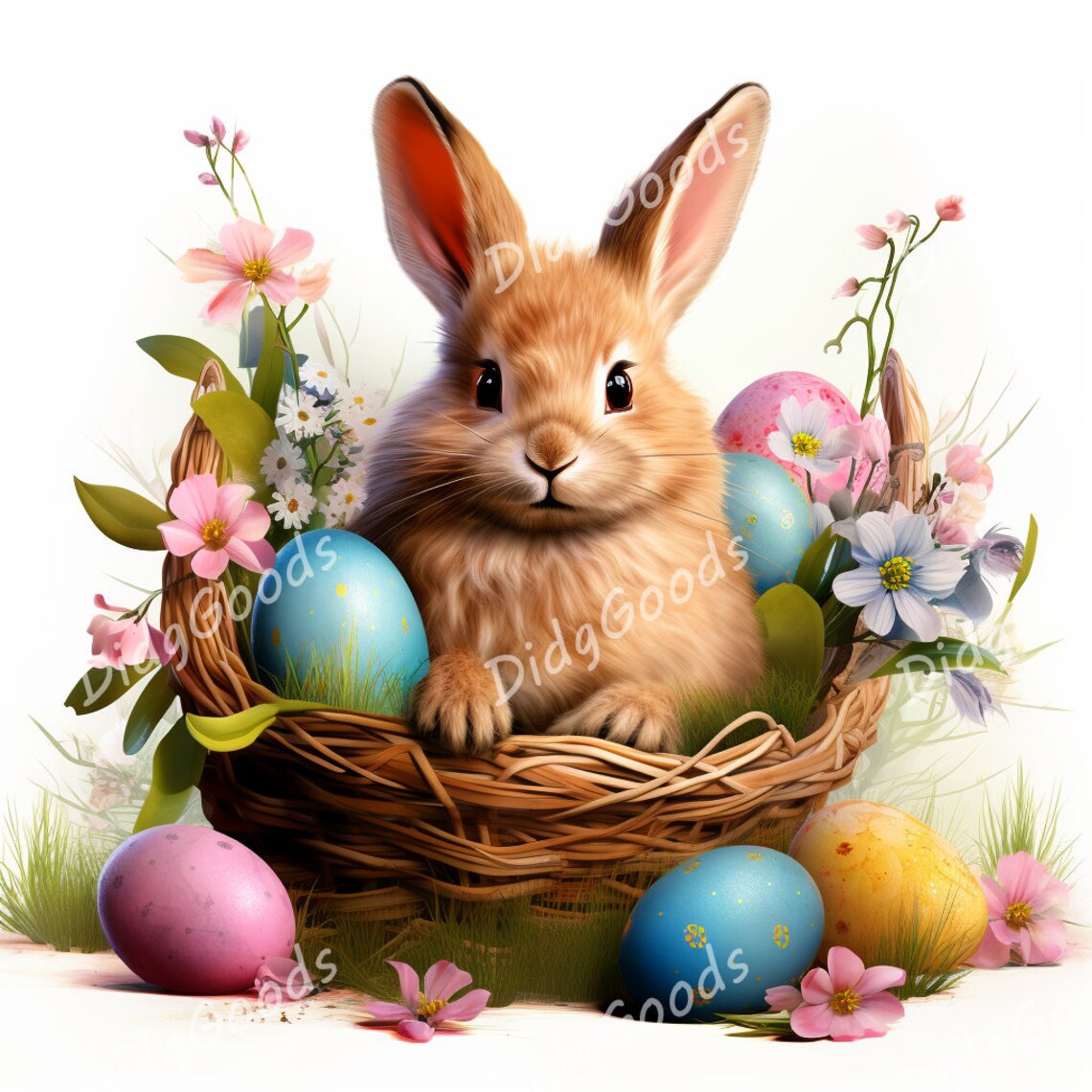 Easter Bunny Clipart Bundle 28 High Quality Pngs 3200x3200 Pix, 300 DPI ...