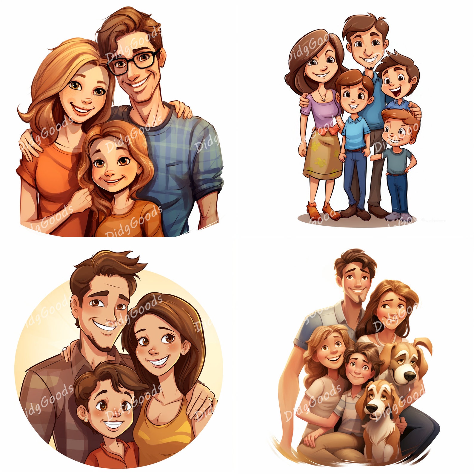 Family Clipart Bundle 19 High Quality Pngs 3000x3000 Pix, 300 DPI ...