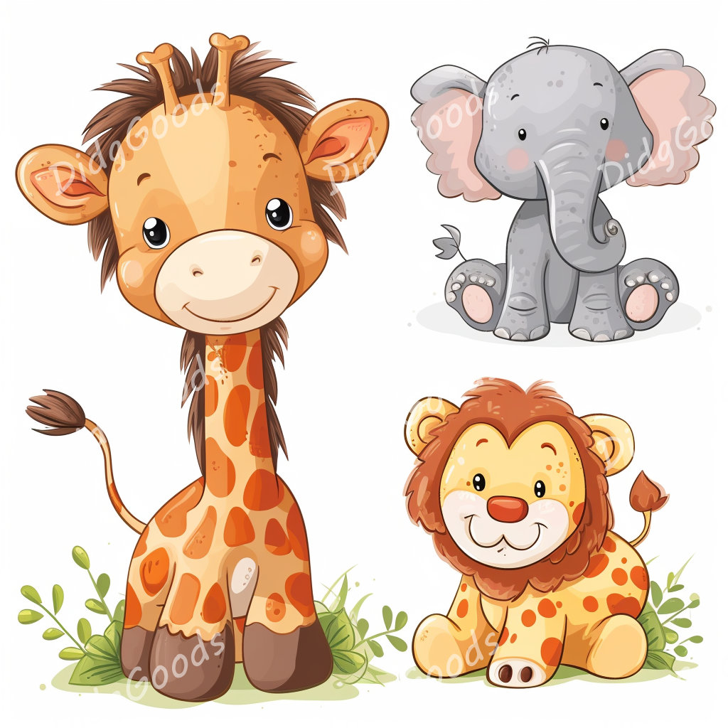 Baby Animals Clipart Bundle 37 High Quality Jpgs 3000x3000 Pix, 300 DPI ...