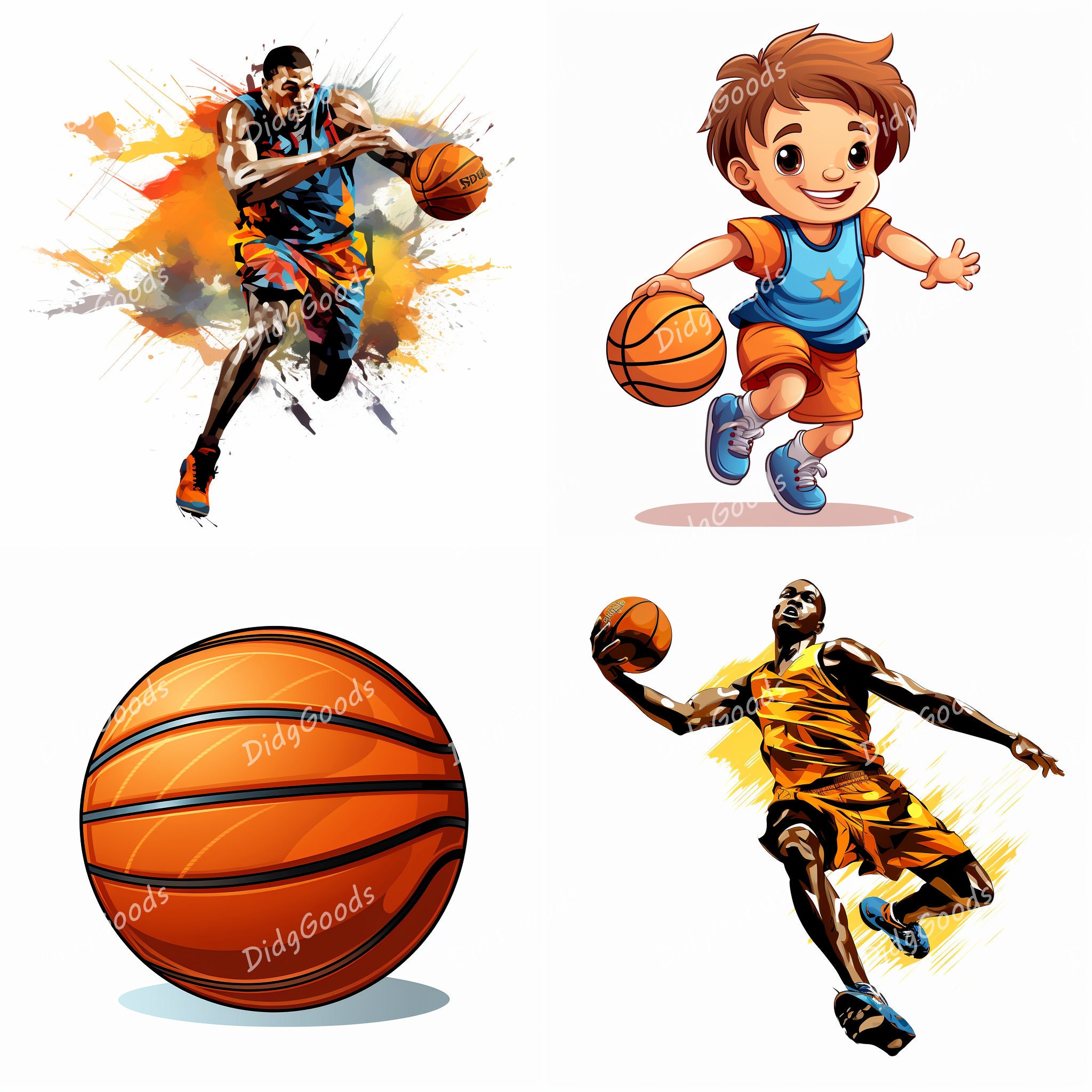 Basketball Clipart Bundle 22 High Quality Pngs, 4000x4000 Pix, 300 DPI ...