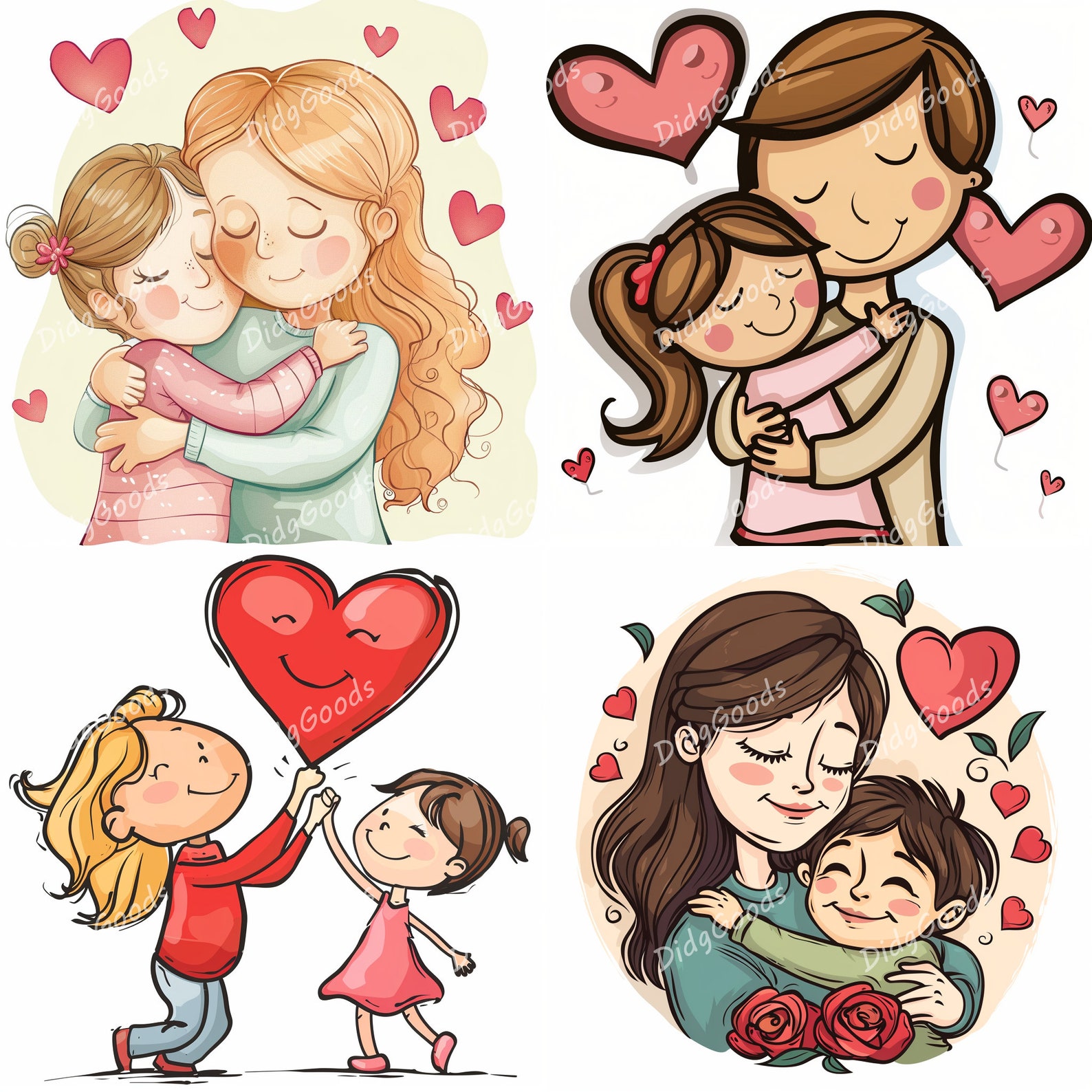I Love My Mother Clipart Bundle 31 High Quality Jpgs, 3200x3200 Pix ...