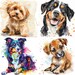 Cute Watercolor Dogs Clipart Bundle 24 High Quality Jpgs, Digital ...