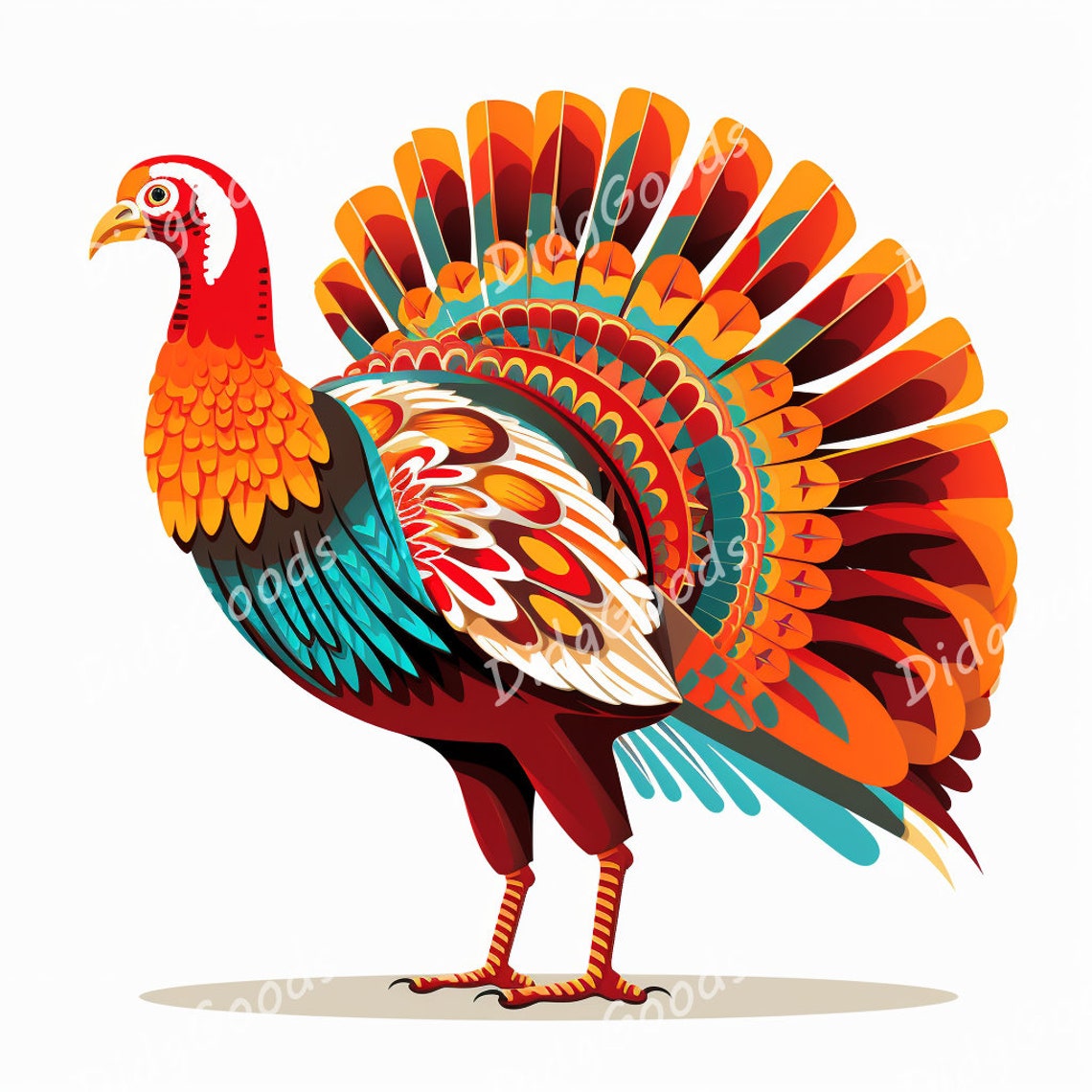 Festive Turkey Clipart Bundle, Thanksgiving Illustrations (digital ...