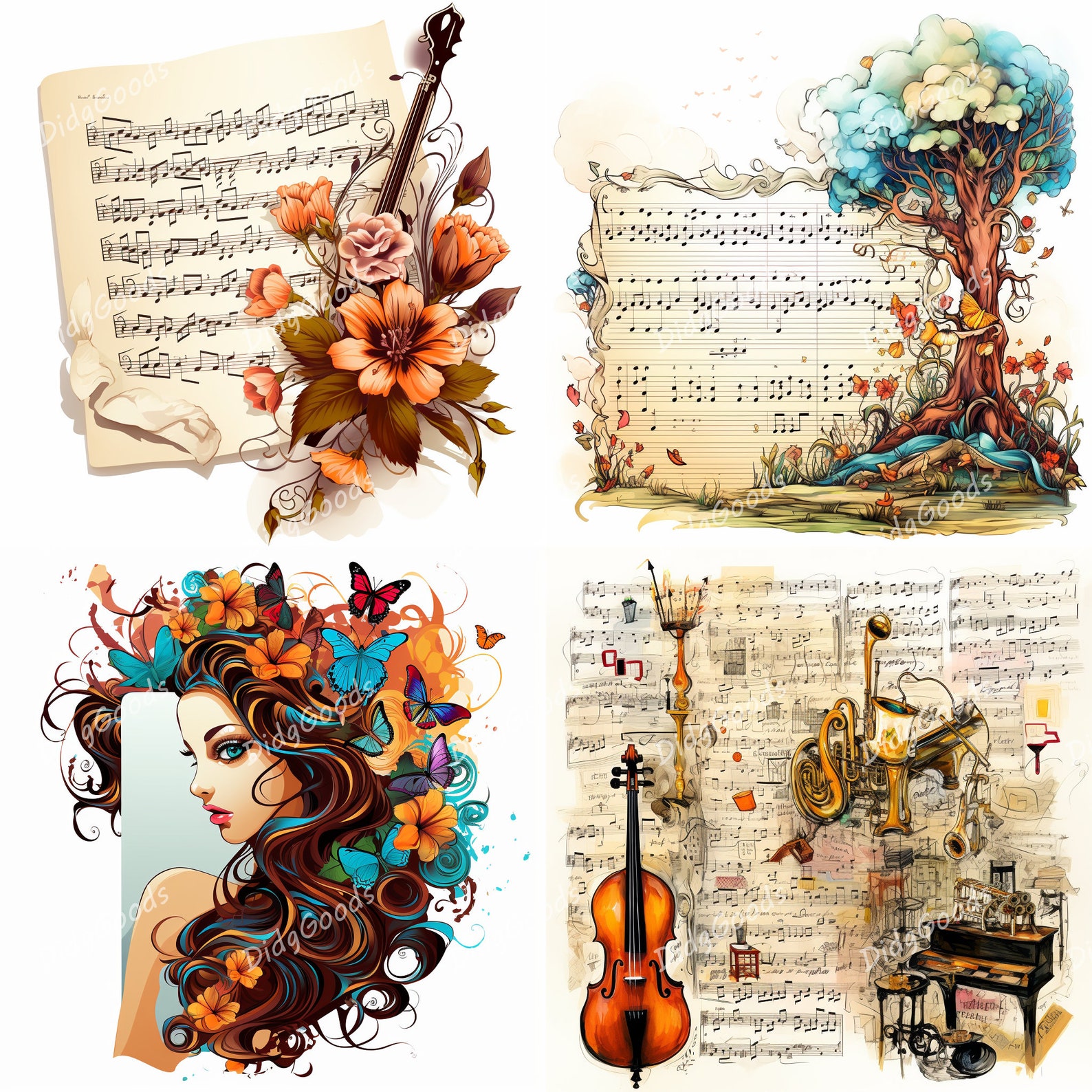Music Clipart Bundle – High-quality JPG Images (digital Download) - Etsy