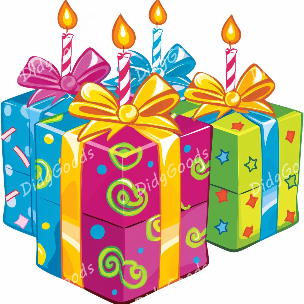 Presents Clip Art, Bright Gift Boxes Clip Art, Giftbox Clip Art ...