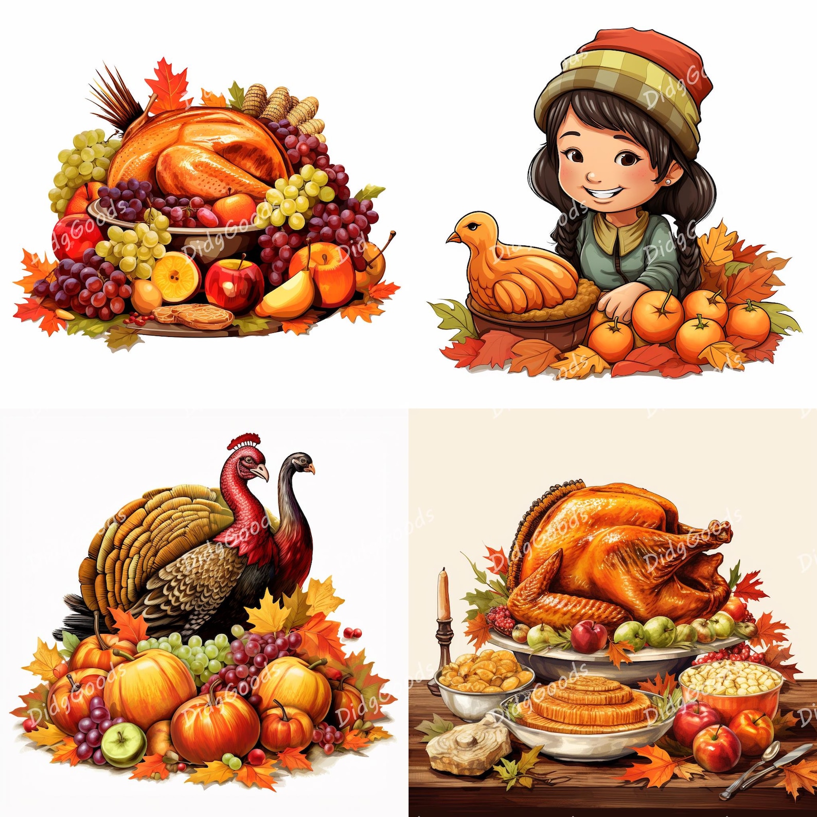 Thanksgiving Clipart Bundle 27 High Quality Jpgs, 300 DPI, Digital ...