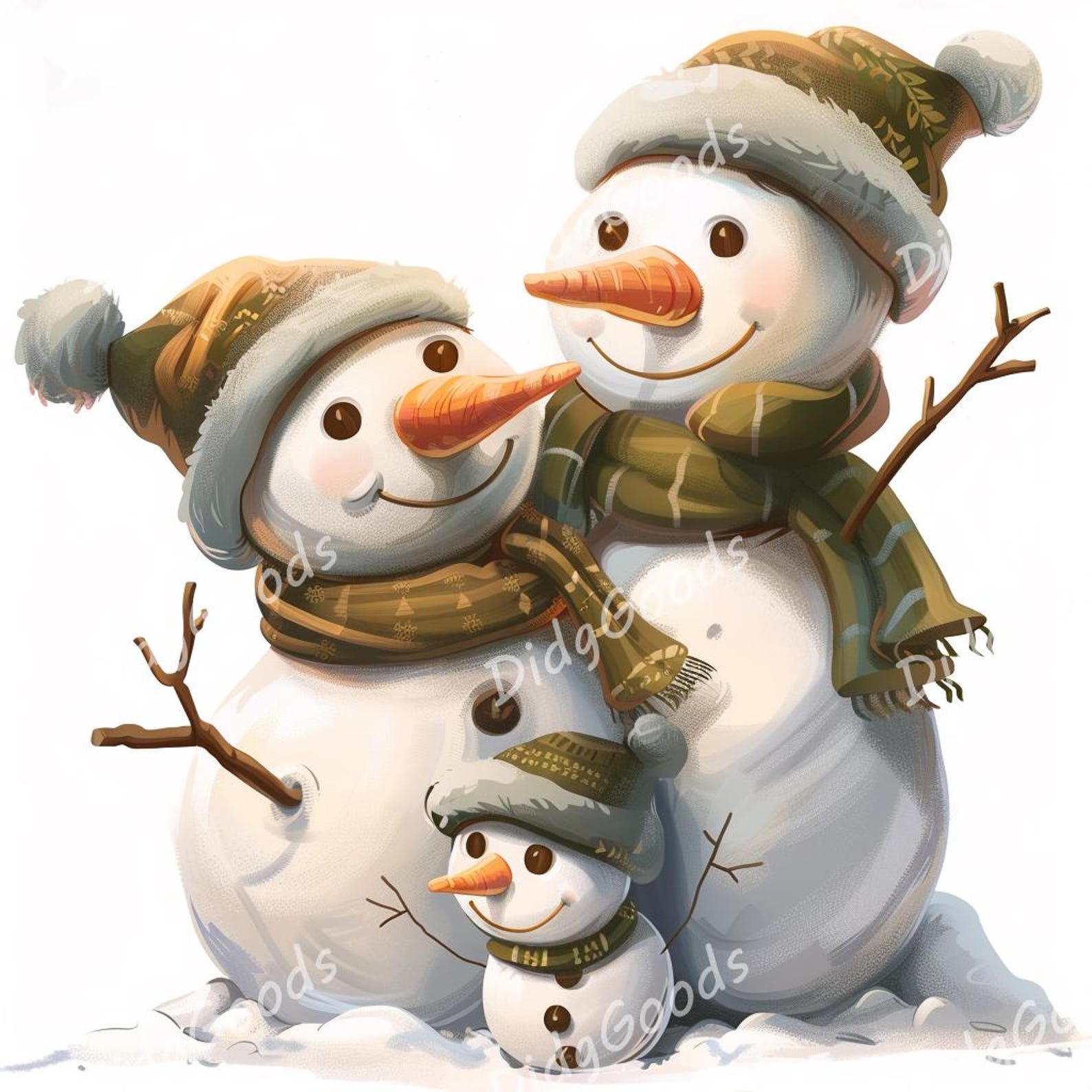Snowman Family Clipart Bundle 24high Quality Pngs 3000x3000 Pix, 300 ...
