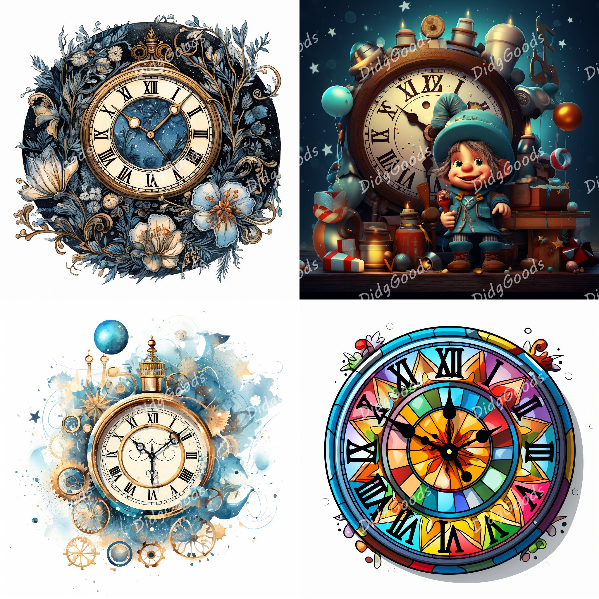 Happy New Year! Clipart Bundle 23 High Quality Jpgs, 4267x4267 Pix, 300 ...