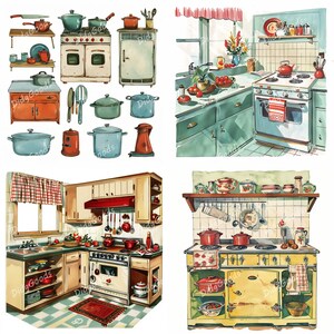 Vintage Kitchen Clipart Bundle 20 High Quality Jpgs 3000x3000 Pix, 300 ...