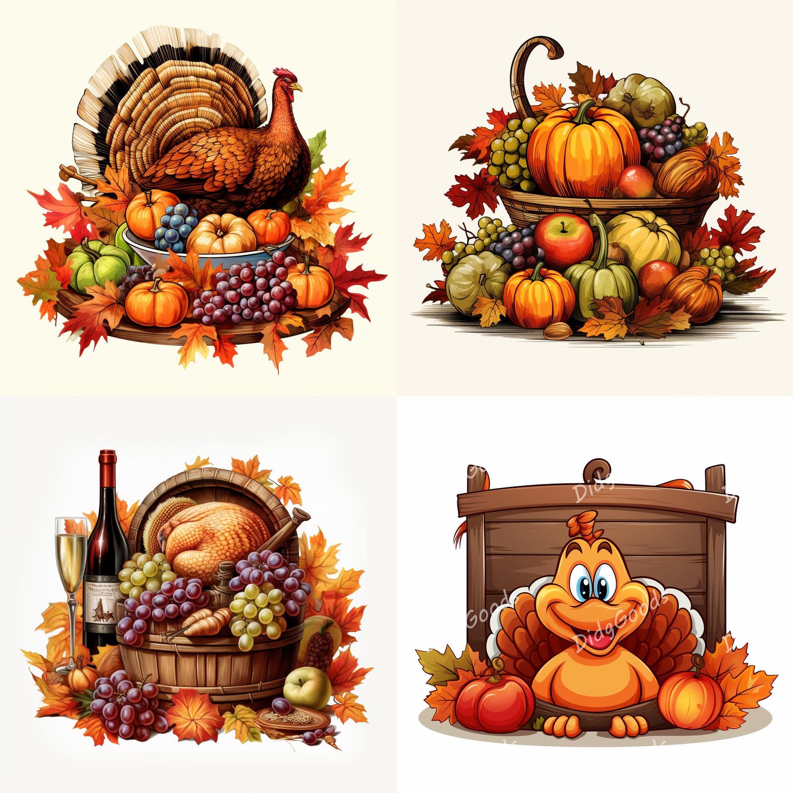 Thanksgiving Clipart Bundle 27 High Quality Jpgs, 300 DPI, Digital ...