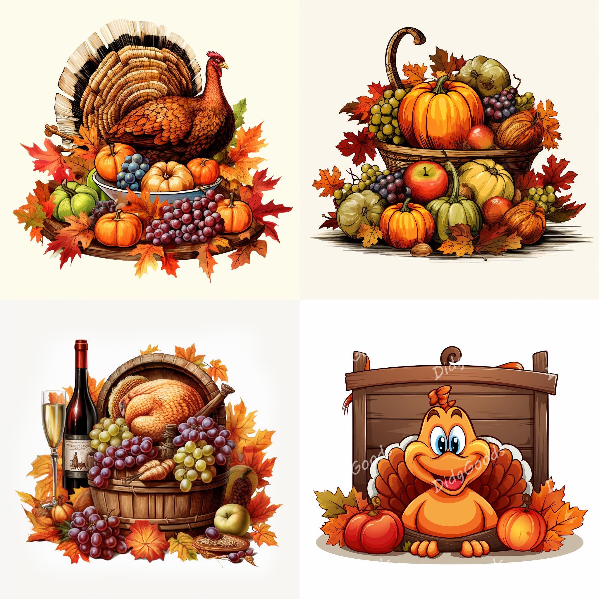 Thanksgiving Clipart Bundle 27 High Quality Jpgs, 300 DPI, Digital ...