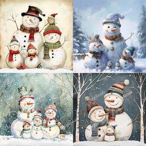 Snowman Family Clipart Bundle 24high Quality Pngs 3000x3000 Pix, 300 ...