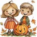 Kids and Pumpkin Clipart Bundle 20 High Quality Jpgs, 300 DPI, Digital ...