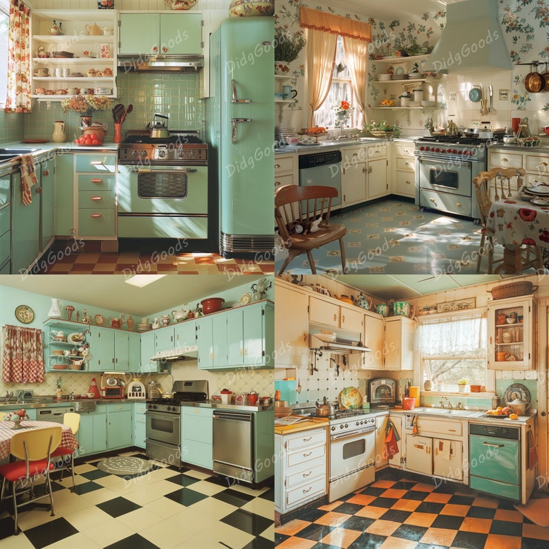 Vintage Kitchen Clipart Bundle 16 High Quality Jpgs 3200x3200 Pix, 300 ...