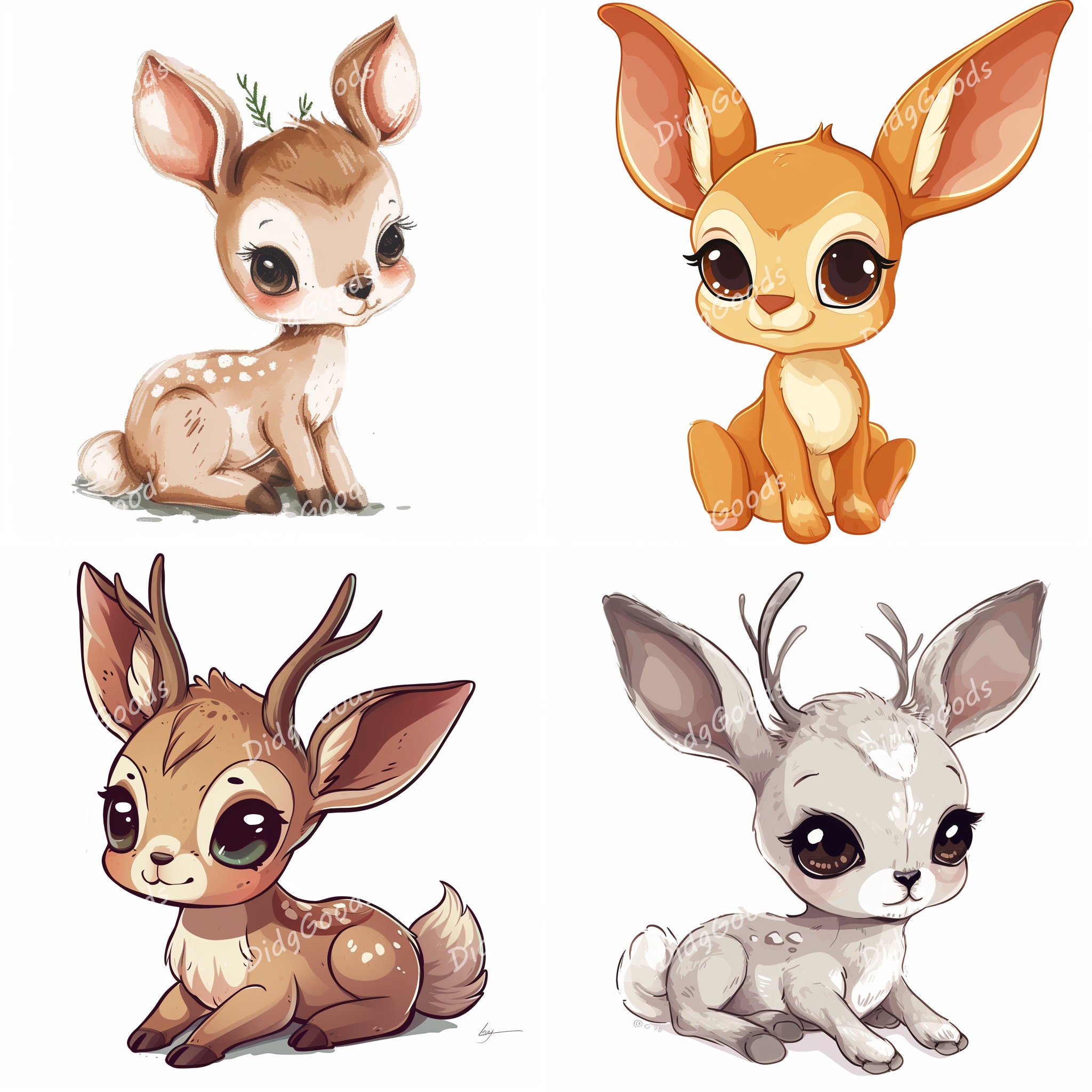 Baby Animals Clipart Bundle 37 High Quality Jpgs 3000x3000 Pix, 300 DPI ...