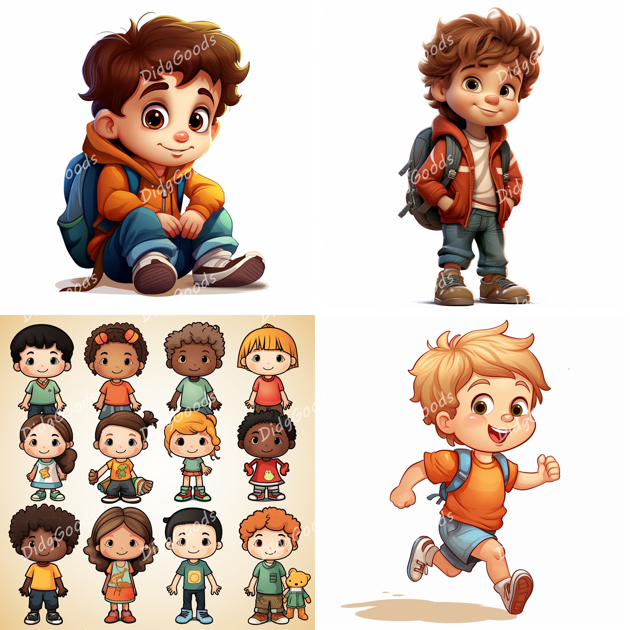 Kid Clipart Bundle 29 High Quality Pngs 3200x3200 Pix, 300 DPI, Digital ...