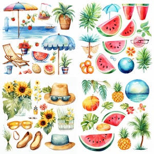 Summer Clipart Bundle 16 High Quality Jpgs, 4267x4267 Pix, 300 DPI ...
