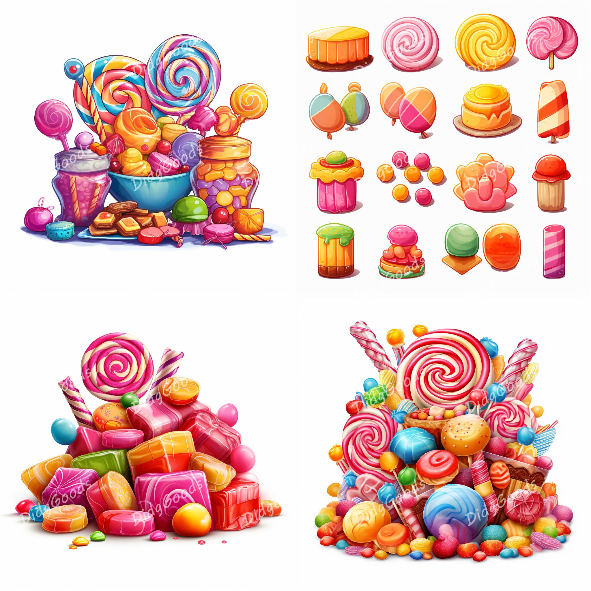 Candies Clipart Bundle 24 High Quality Pngs 3000x3000 Pix, 300 DPI ...