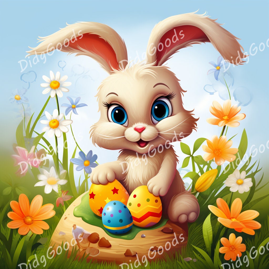 Easter Bunny Clipart Bundle 28 High Quality Pngs 3200x3200 Pix, 300 DPI ...