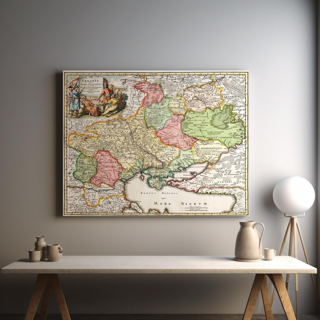 Ancient Ukraine Vintage Map (1720), Terra Cosaccorum, Land of Cossacks ...