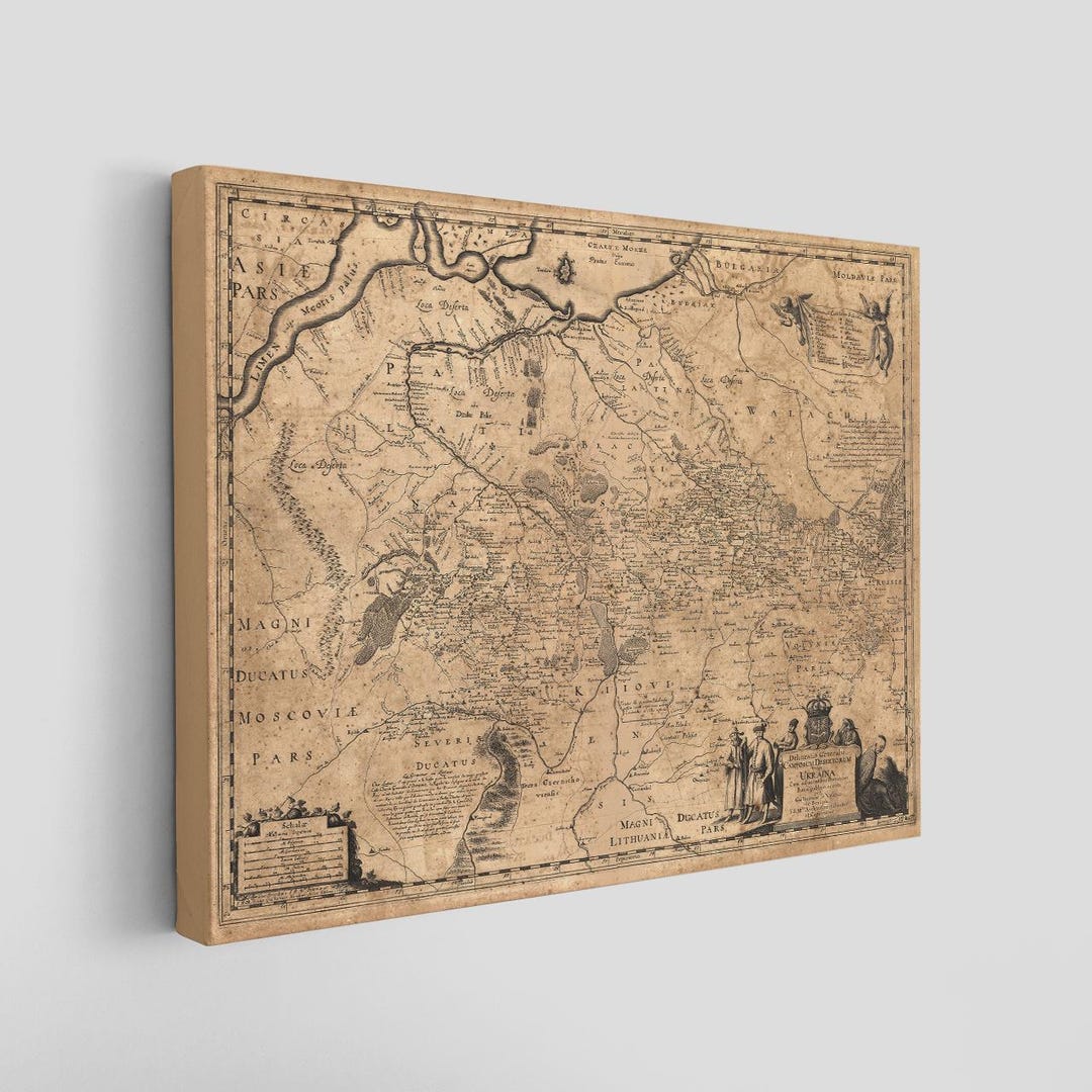 Beauplan Ukraine XVII Map, 1648 Poster Canvas Wrap - Etsy