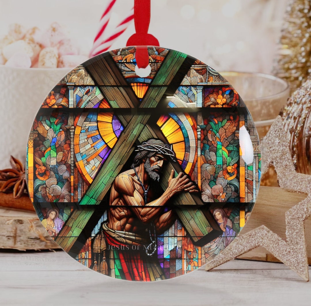 Black Jesus, Christmas Glass Ornament, Black Jesus Glass Ornament,black ...