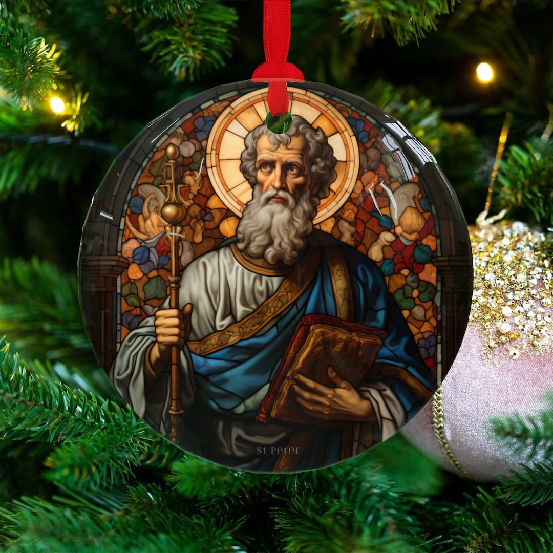 St Peter, Christmas Glass Ornament, St Peter Glass Ornament,st Peter ...