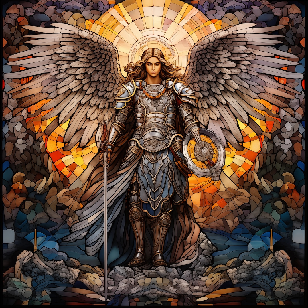 St Michael, Arcangel, Angel, Stained Glass, Digital Art, Digital ...