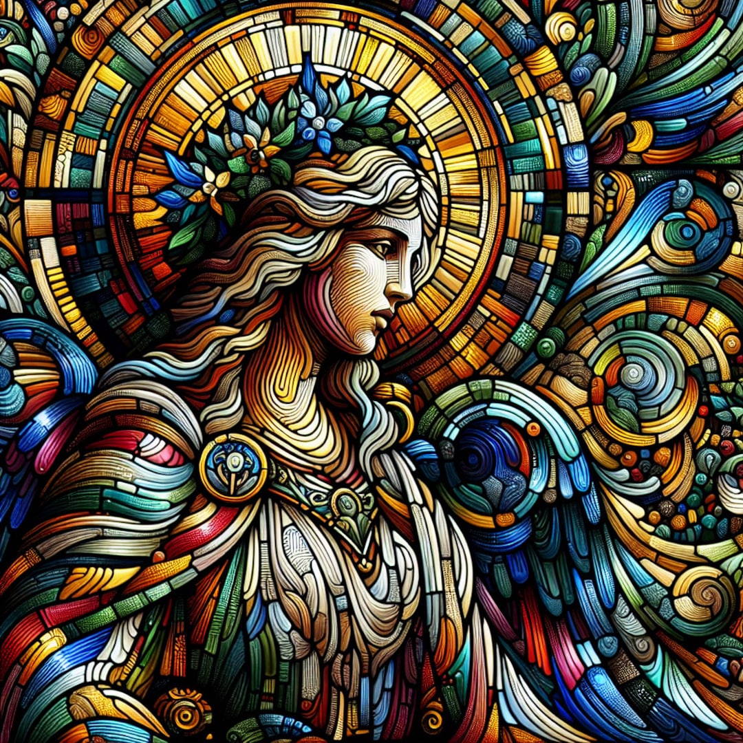 Angel in Heaven, Angel Looking Down on Us From Heaven, Stained Glass ...