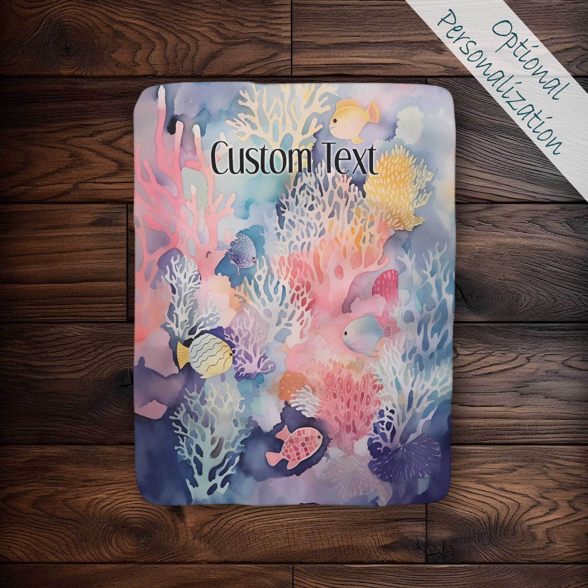 Personalized Sherpa Coral Reef Fish Blanket Customized Unique Fleece ...