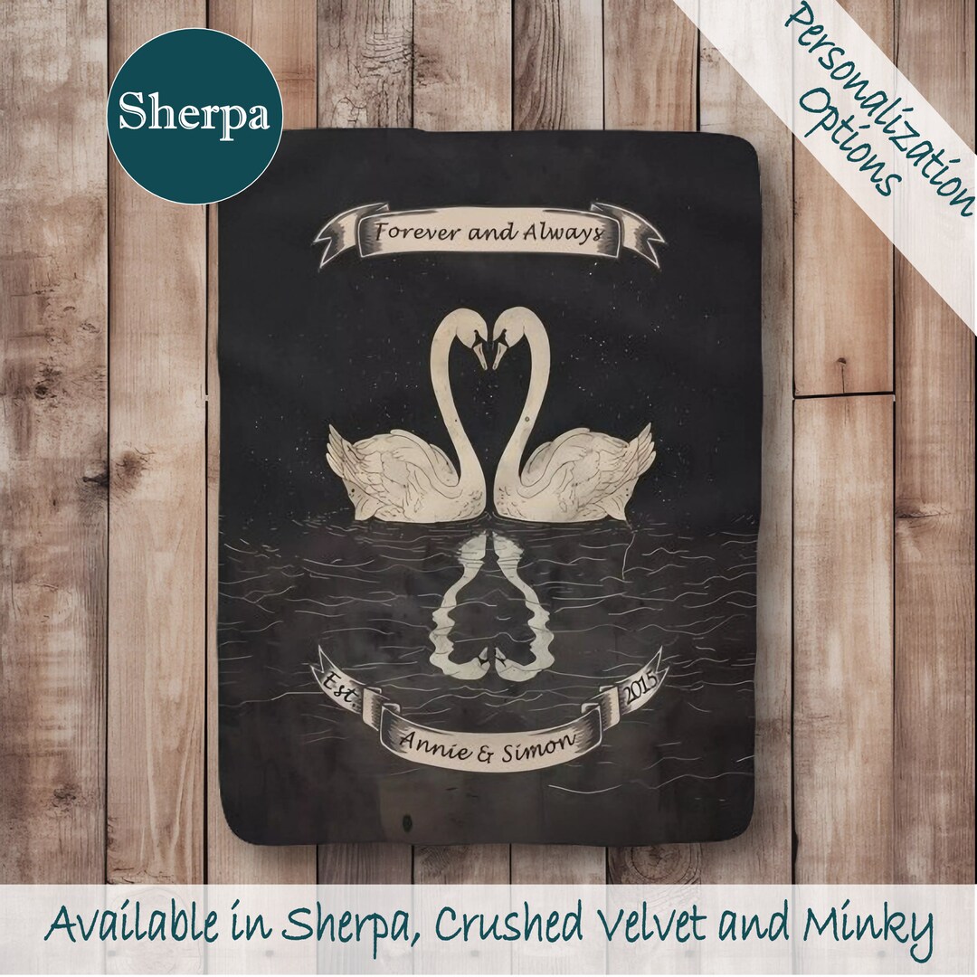 Personalized Swan Couples Wedding Blanket Customizable Parents ...