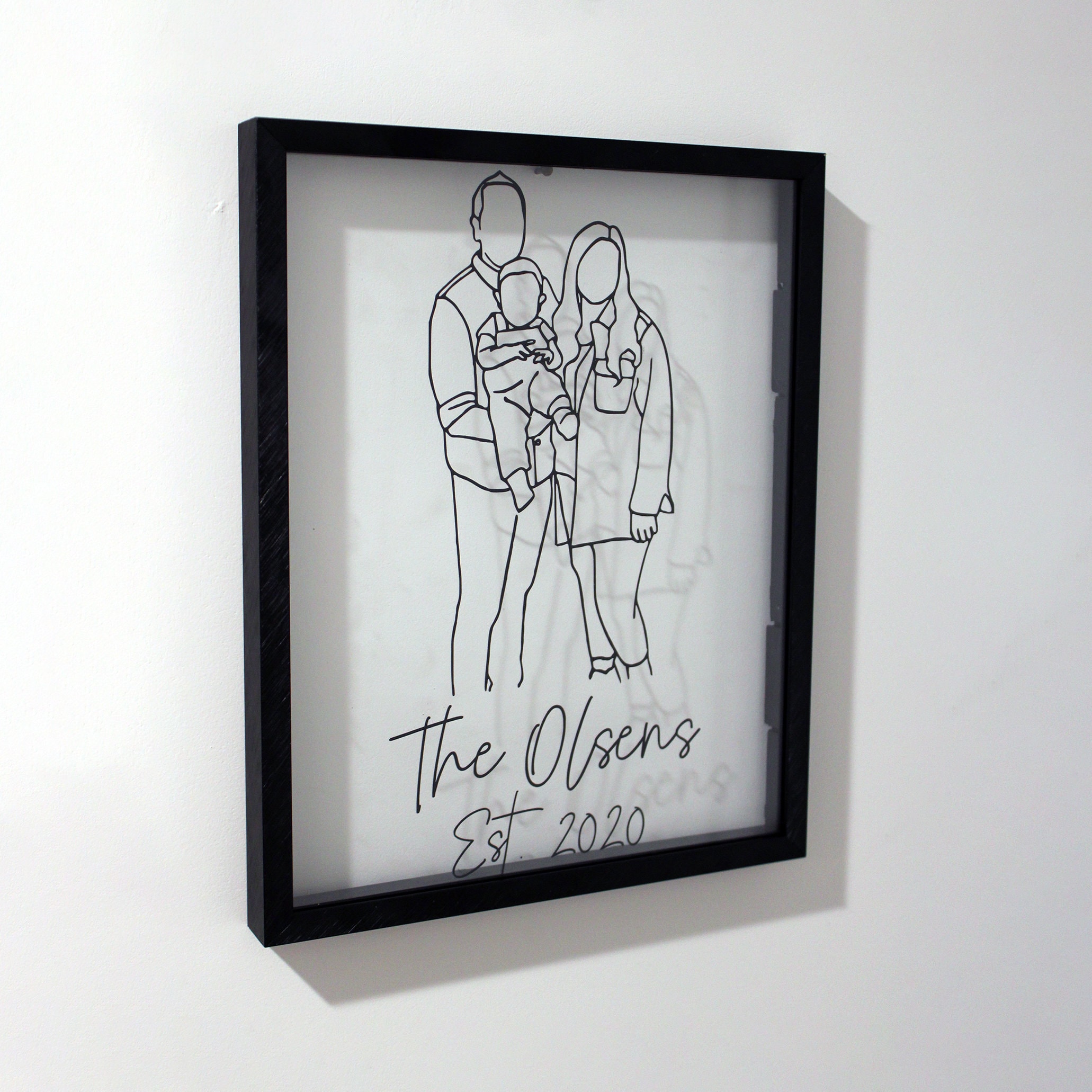 Custom Family Photo Line Art on Glass - Etsy