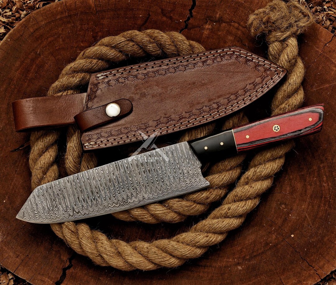 Bunka Chef Knife Custom Handmade Damascus Steel Kitchen Knife Gift for ...