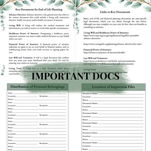 End of Life Planner Legacy Binder Final Arrangement Last Wishes Estate ...