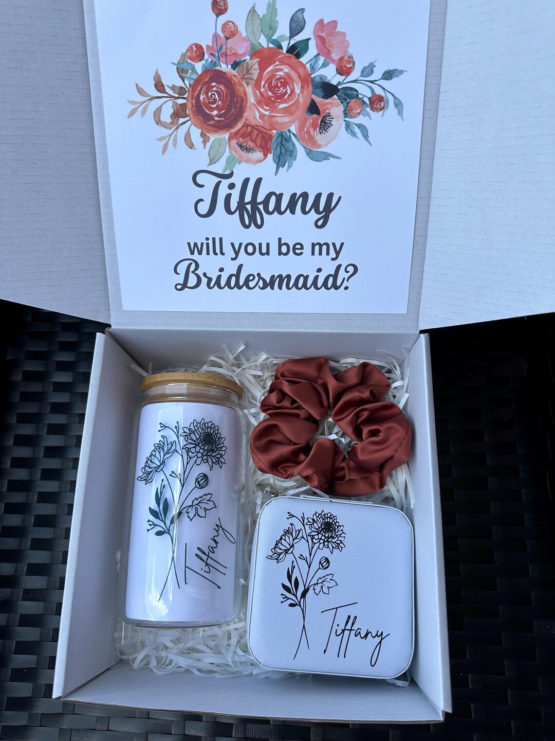 Personalized Bridesmaid Gift Box Set Custom Name Bridesmaid Proposal ...