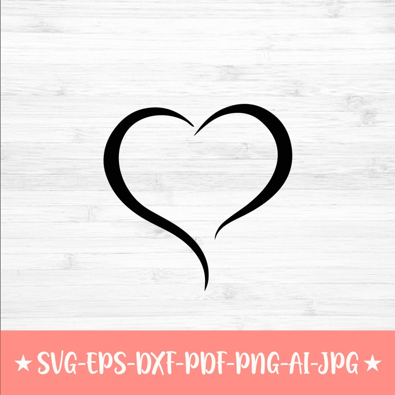 Open Heart Digital Instant Download, SVG Cut File, in Black & White ...