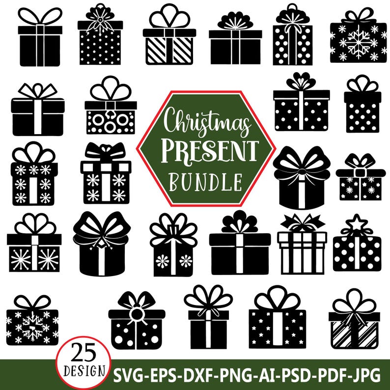 Christmas Gift SVG, Present SVG Bundle, Gift Svg, Present Clipart ...