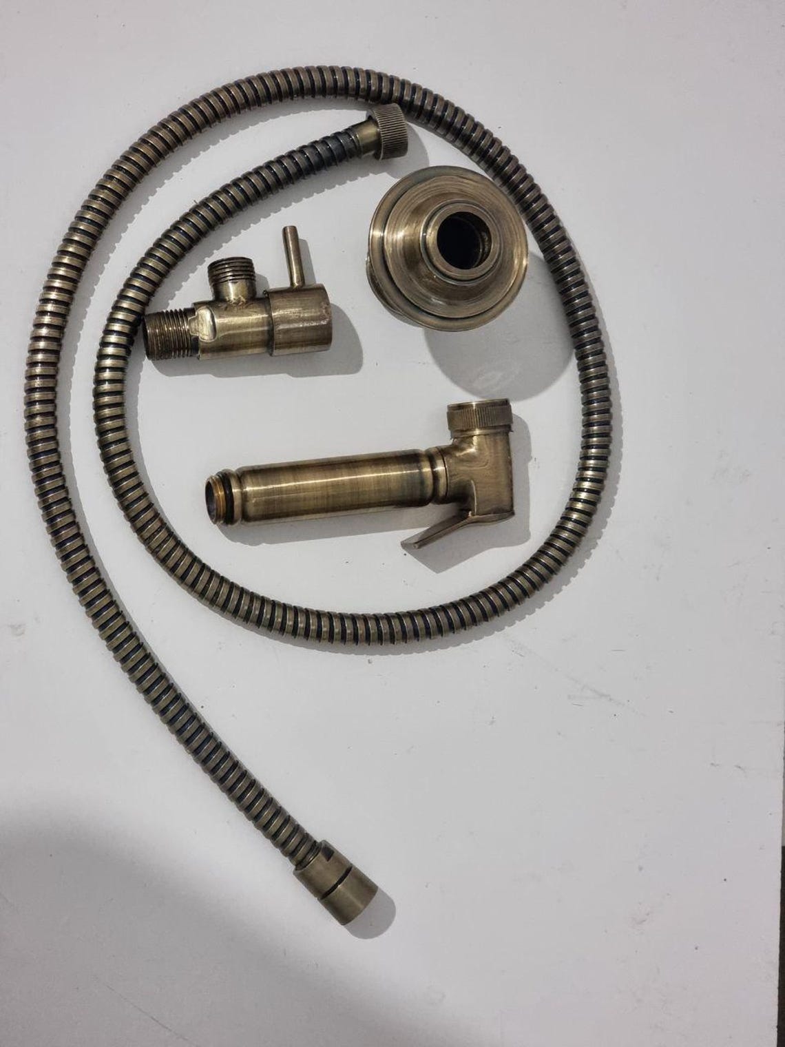 Unlacquered Oiled Bronze Kitchen Sprayer, Handmade Sprayer With High ...