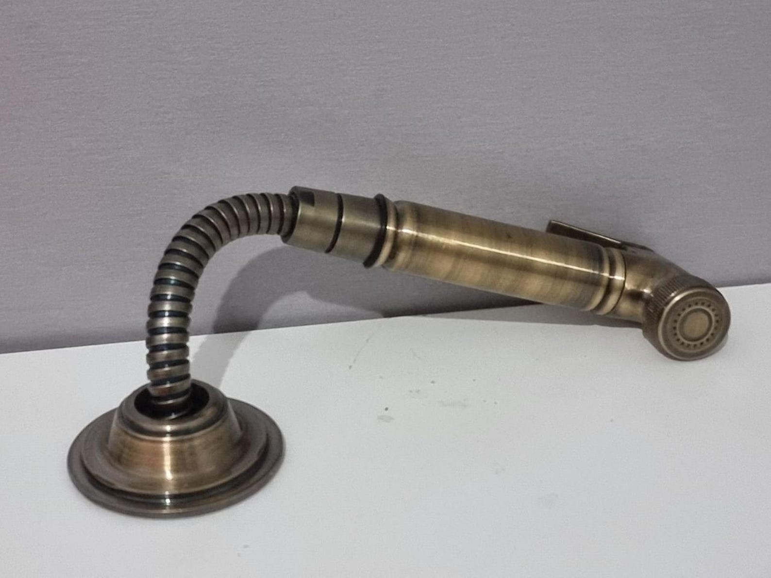 Unlacquered Oiled Bronze Kitchen Sprayer, Handmade Sprayer With High ...