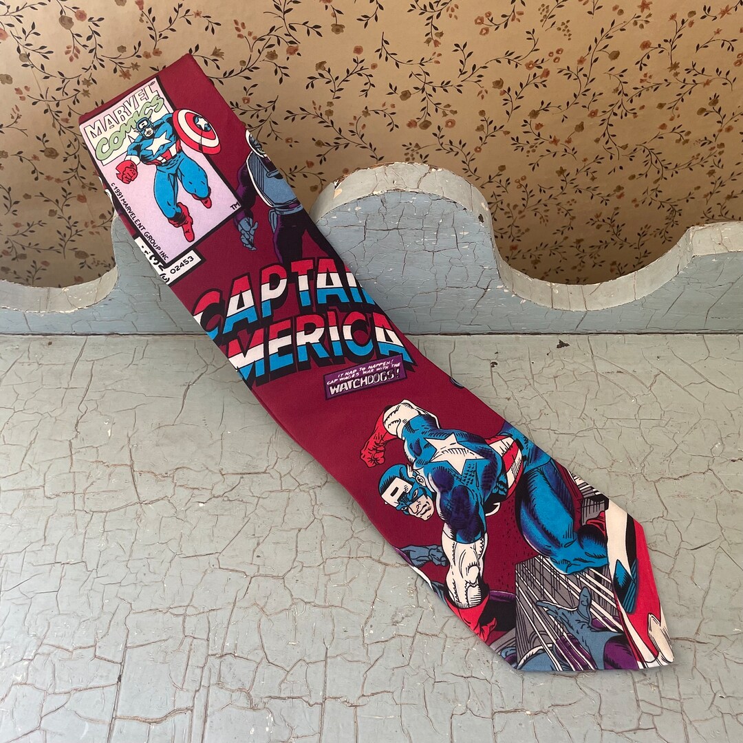 Silk Marvel Comics Captain America Collectors Item Necktie Rare All ...