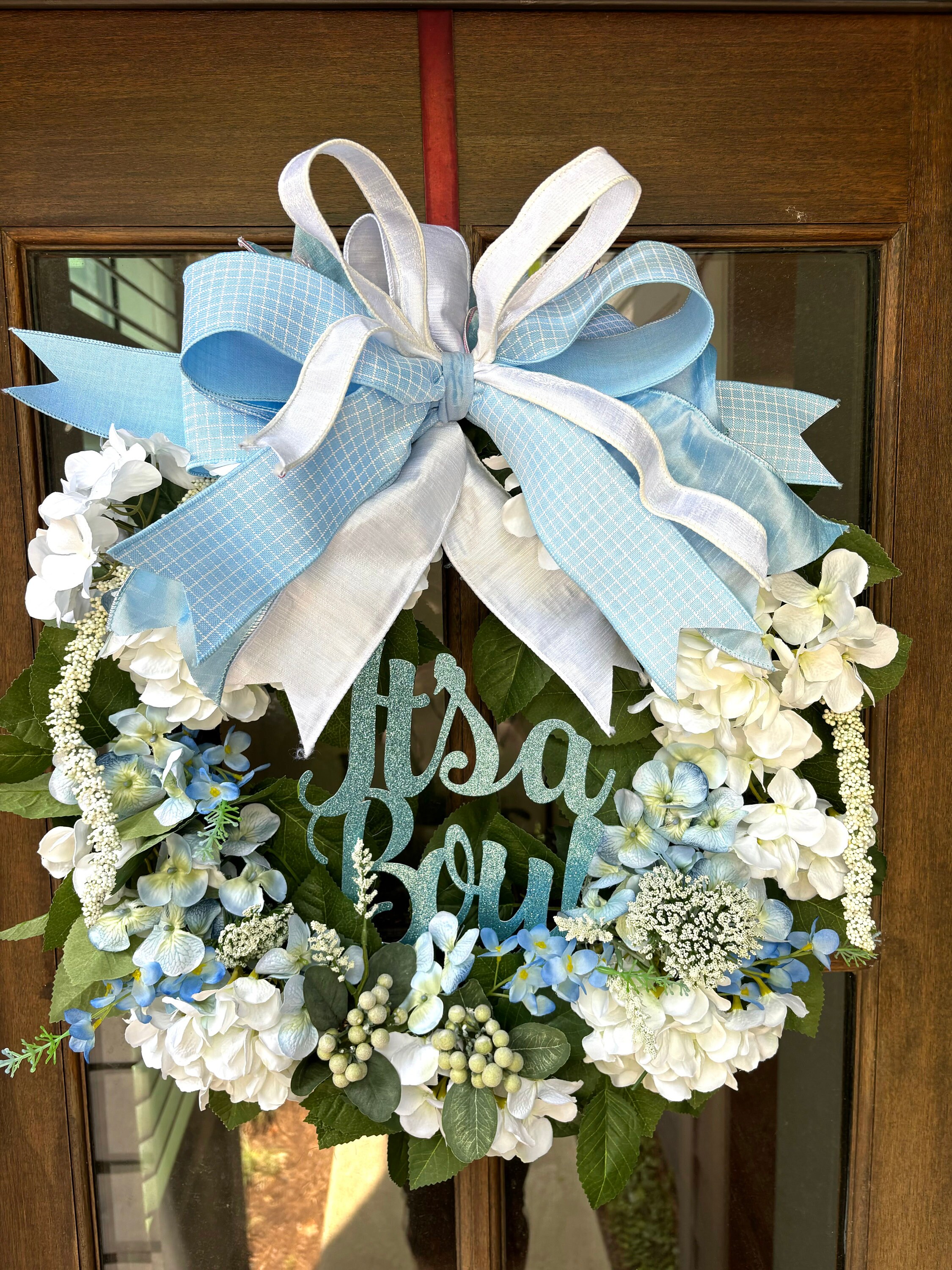 Its a Boy Baby Wreath, Baby Boy Blue Wreath, Baby Boy Shower - Etsy