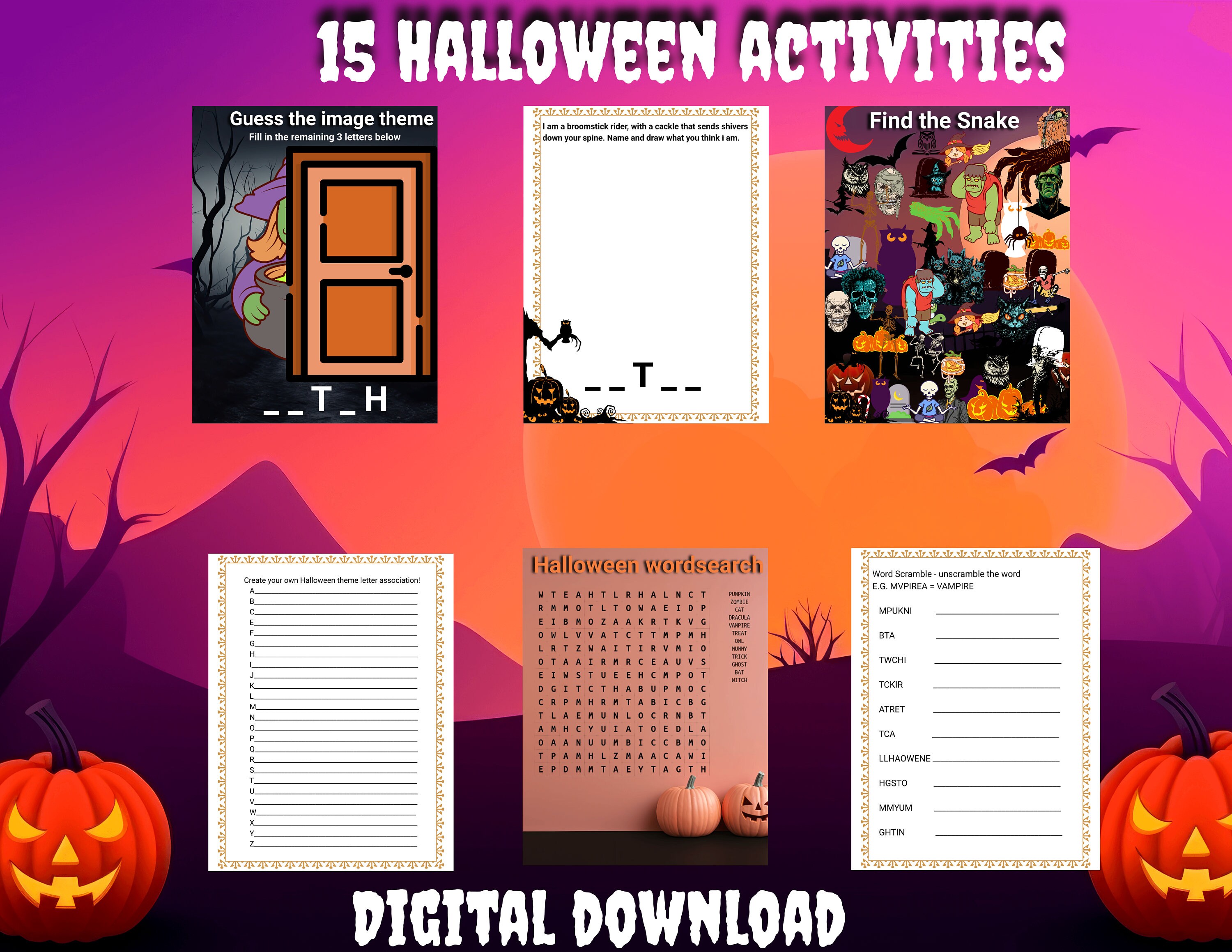 Halloween Printable Activities - Kids Halloween Activity - Classroom ...
