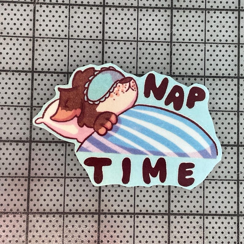 Kawaii Dog Nap Time Sticker - Etsy