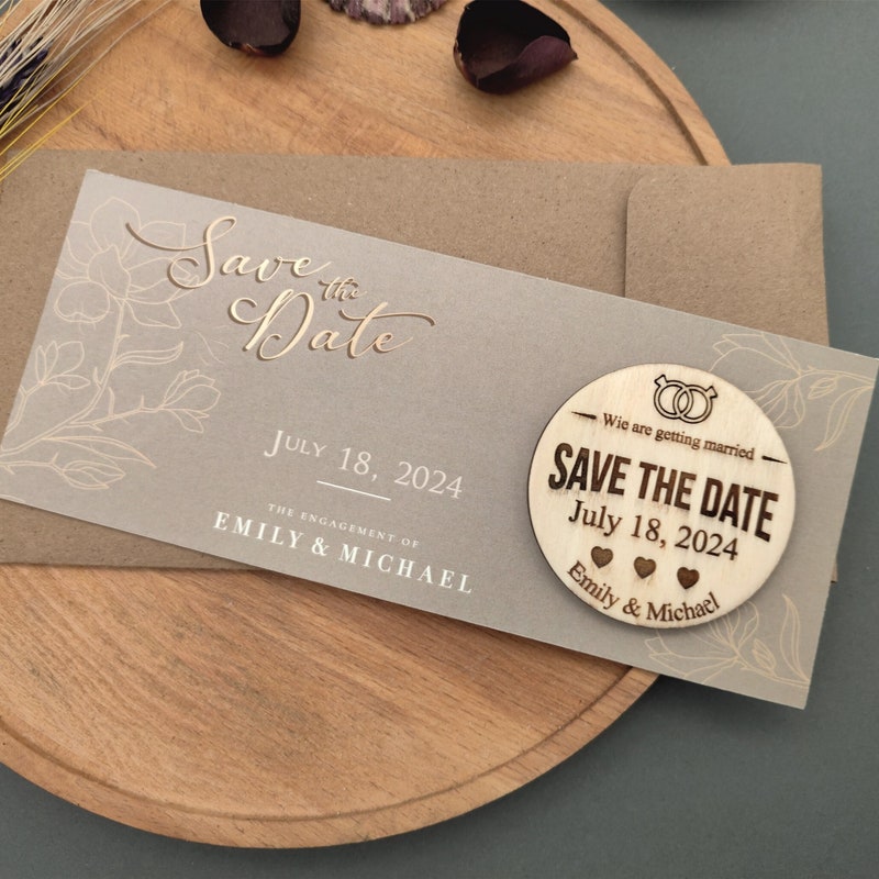 Wooden Save the Date - Etsy