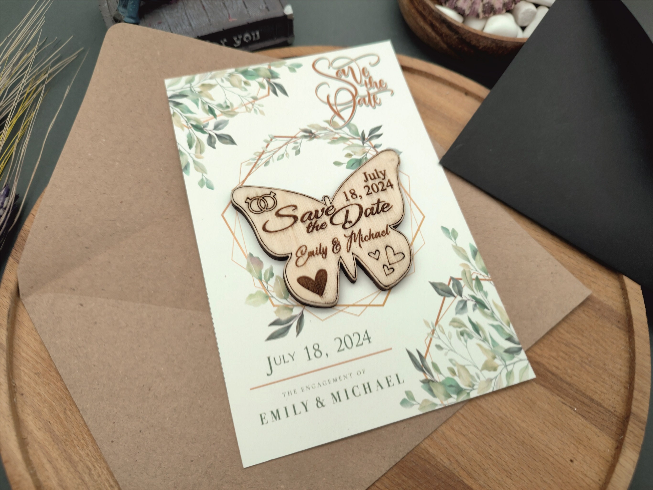 Magnet With Cards, Save the Date Card,wedding Cards, Refrigerator ...