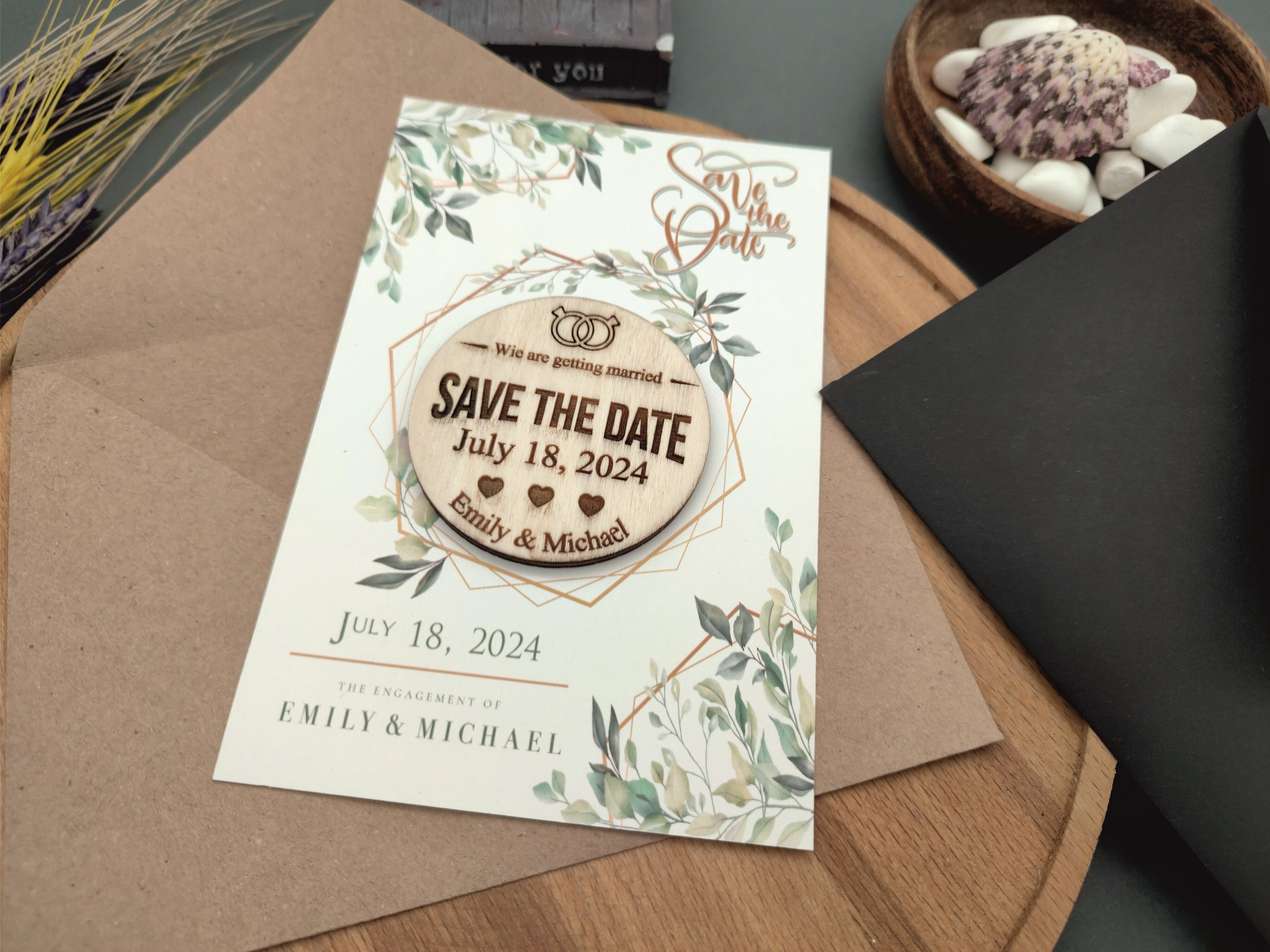 Magnet With Cards, Save the Date Card,wedding Cards, Refrigerator ...