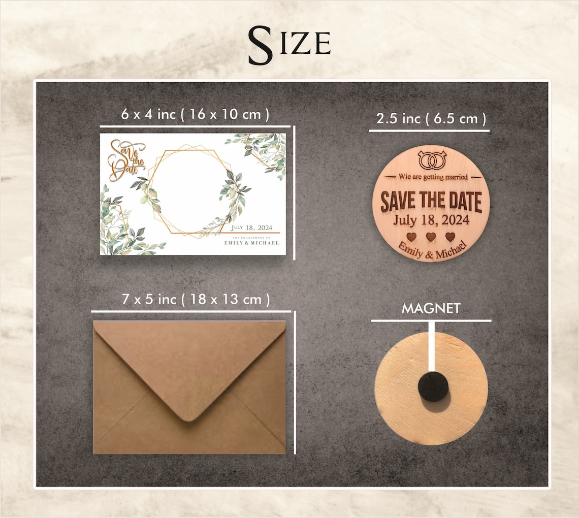 Magnet With Cards, Save the Date Card,wedding Cards, Refrigerator ...