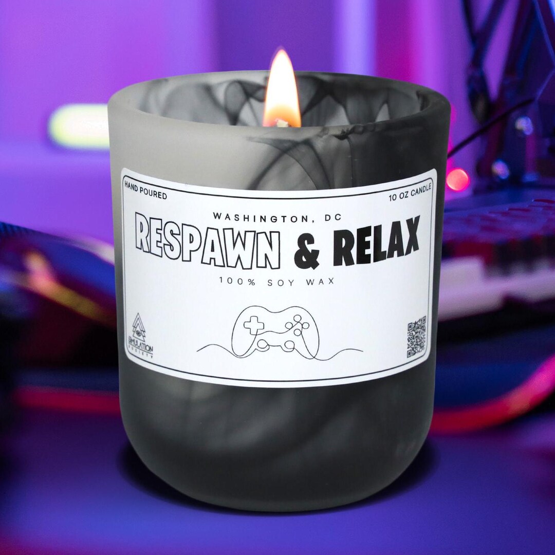 Respawn and Relax Gamer Candle - Spicy Pink Pepper, Sweet Plum & Black ...